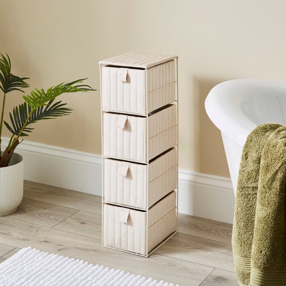 Modern Luxe Ribbed 4 Drawer Storage Tower by Dunelm | ufurnish.com