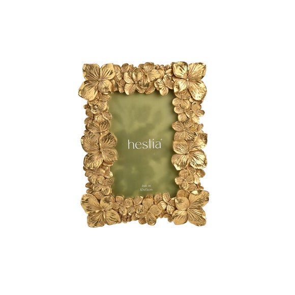 Hestia Gold Flower Photo Frame by Dunelm | ufurnish.com