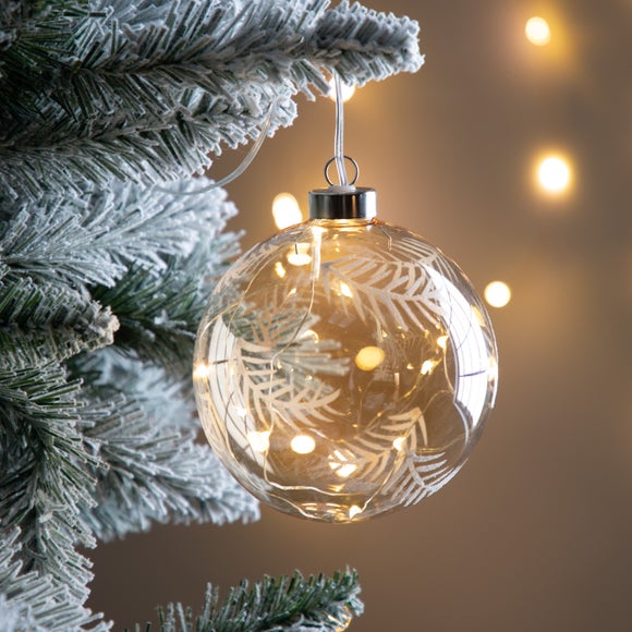 Feather Design Bauble with LED lights by Dunelm | ufurnish.com