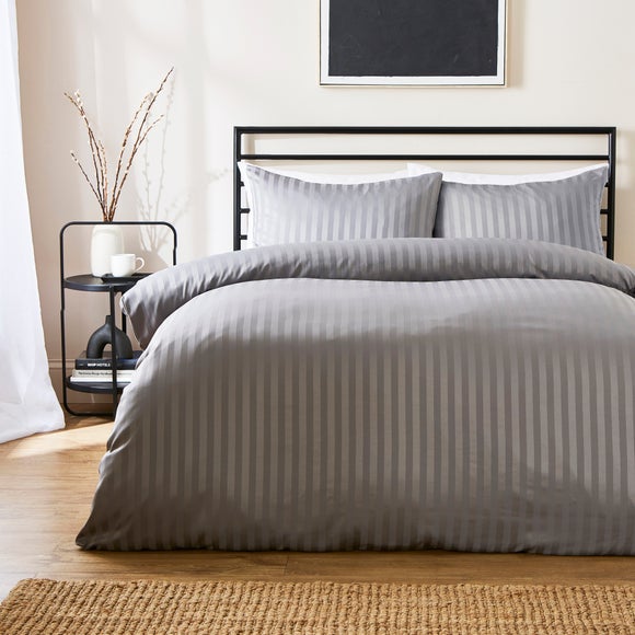 Super Soft Microfibre Stripe Duvet Cover and Pillowcase Set by Dunelm ...