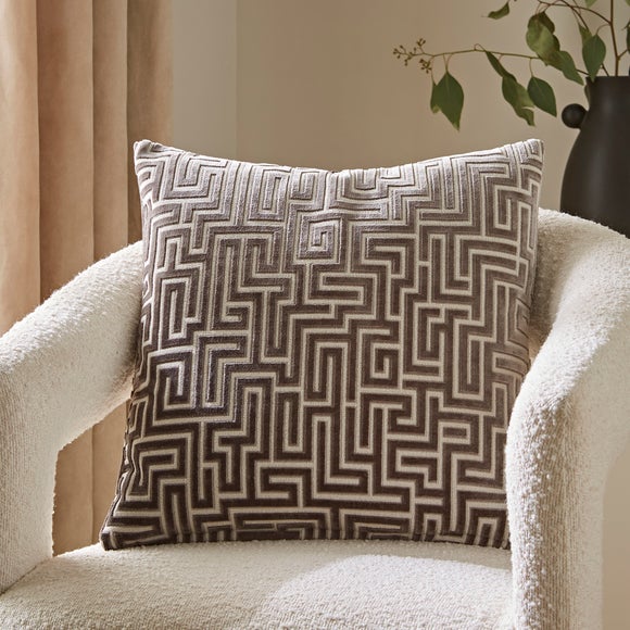 Greek Key Cut Square Cushion by Dunelm | ufurnish.com