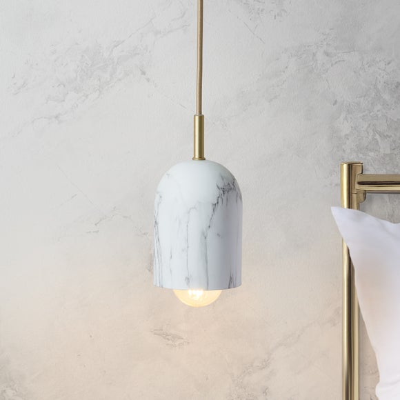 Elements Levi Marble Adjustable Pendant Light by Dunelm | ufurnish.com