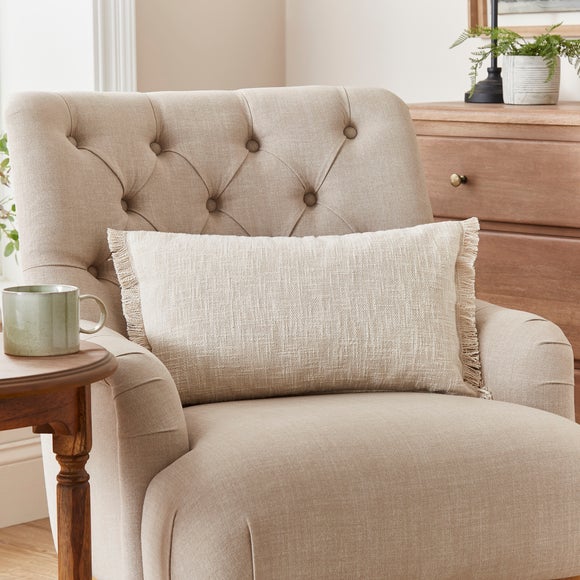 Woven Cotton Slub Rectangular Cushion by Dunelm | ufurnish.com