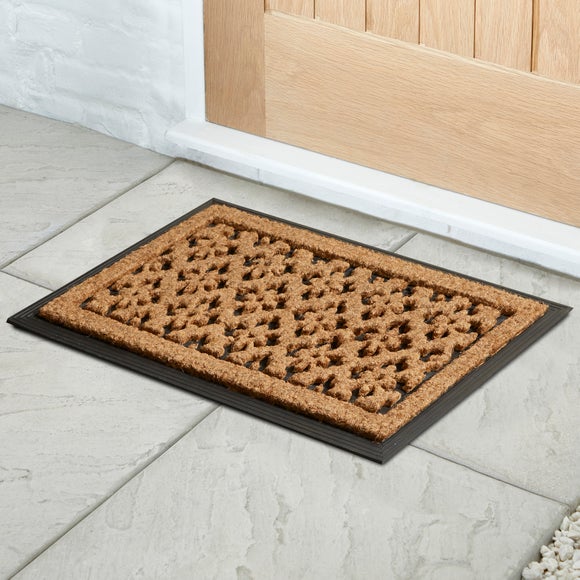 Trellis Rubber and Coir Doormat by Dunelm | ufurnish.com