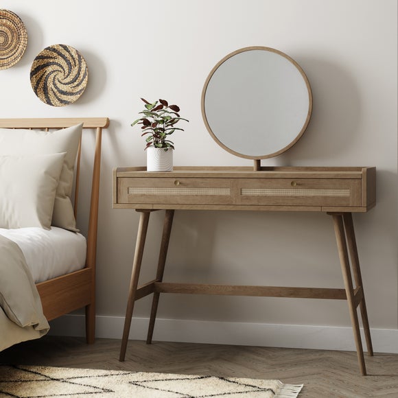 Indi 1 Drawer Dressing Table, Mango Wood by Dunelm | ufurnish.com