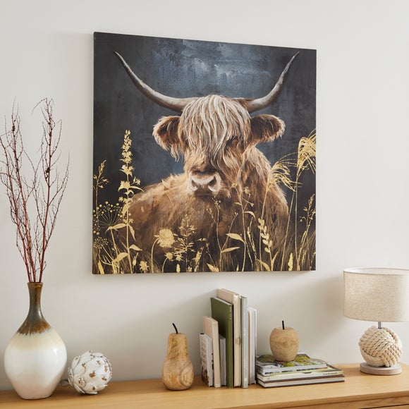 Hamish The Highland Cow Canvas by Dunelm | ufurnish.com