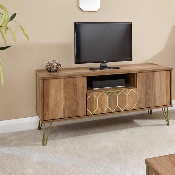 "Return - Orleans TV Unit for TVs up to 50"", Mango Wood" by Dunelm ...