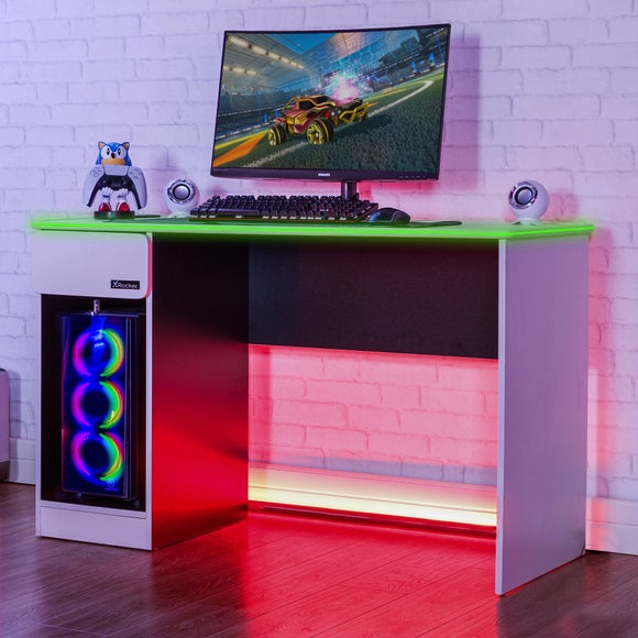Return - X Rocker Carbon Tek Gaming Desk with Wireless Charging and Neo ...