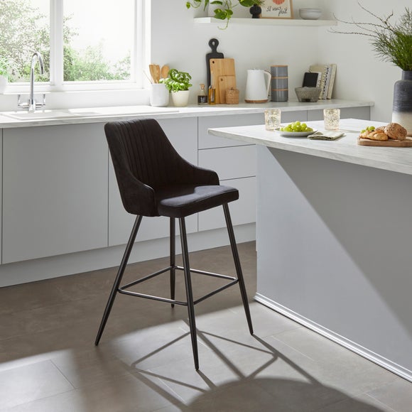 Shea Bar Stool, Velvet by Dunelm | ufurnish.com