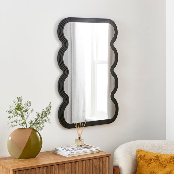 Ribbed Wavy Overmantel Wall Mirror by Dunelm | uFurnish.com