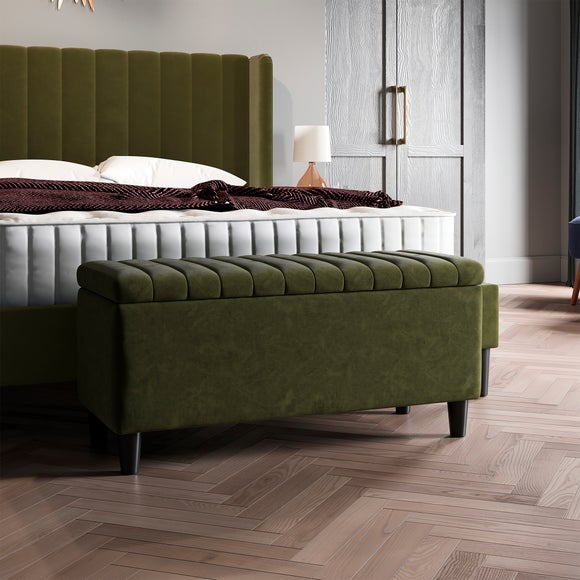 Alara Velvet End of Bed Storage Ottoman by Dunelm | ufurnish.com