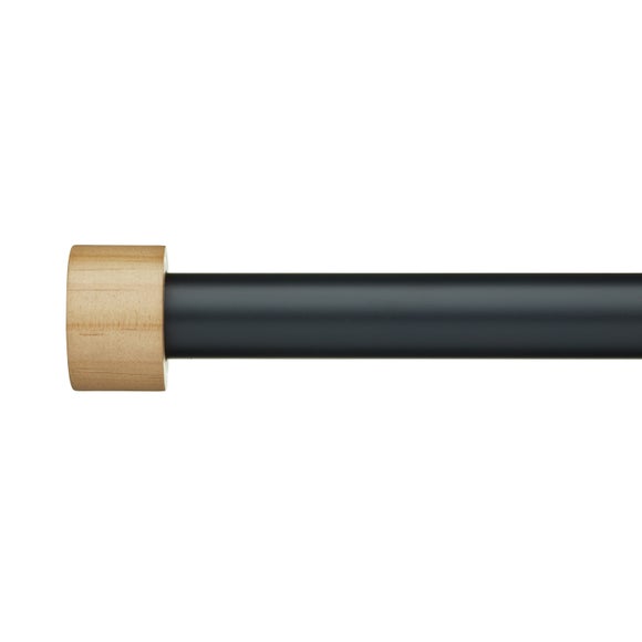 Trinity Extendable Wood Curtain Pole with Rings by Dunelm | ufurnish.com