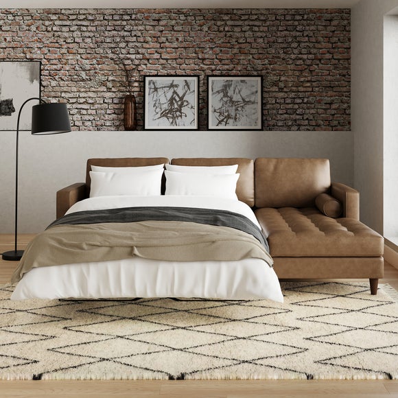 Zoe Faux Leather 4 Seater Corner Double Sofa Bed by Dunelm | ufurnish.com