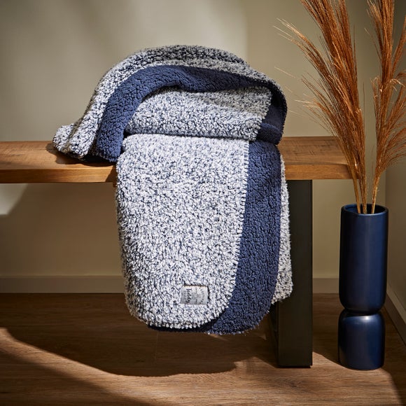 Teddy Bear Extra Cosy Marl Reversible Throw Blanket by Dunelm ...