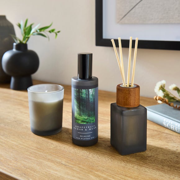 Grapefruit, Cedar & Musk Diffuser, Room Spray & Candle Gift Set by Dunelm | ufurnish.com