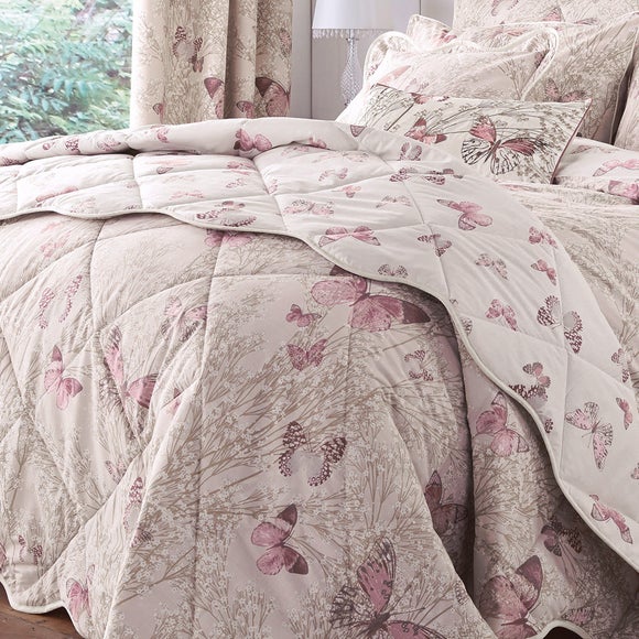 Botanica Butterfly Blush Bedspread by Dunelm | ufurnish.com