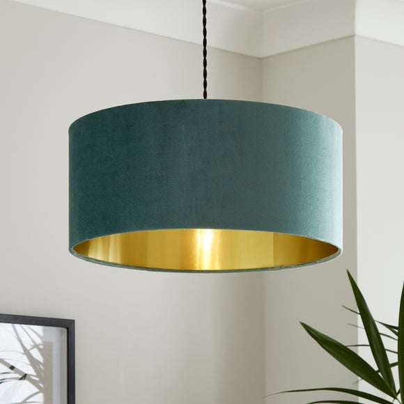 Ari Velvet Drum Lamp Shade by Dunelm | ufurnish.com
