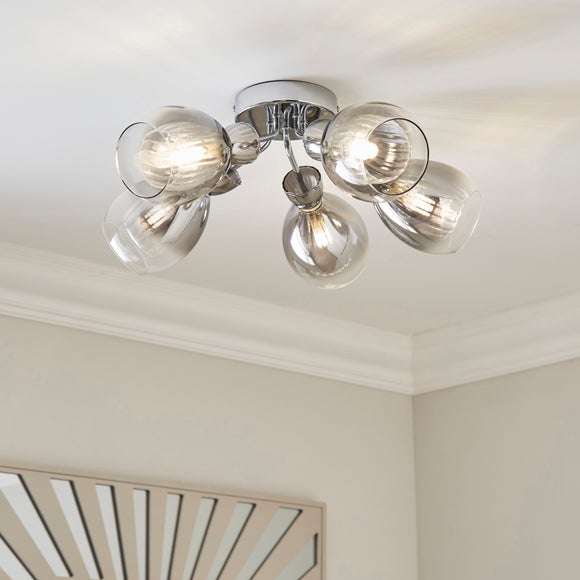 Sylvia 5 Light Semi Flush Ceiling Light by Dunelm | uFurnish.com