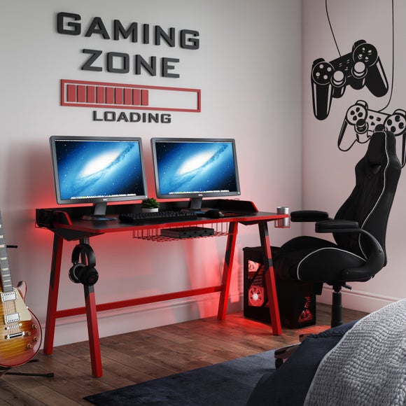 Fuego Gaming Desk and Silverstone Chair Bundle by Dunelm | ufurnish.com