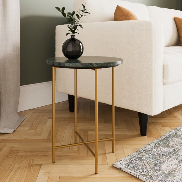 Cinzia Real Marble Side Table by Dunelm | ufurnish.com