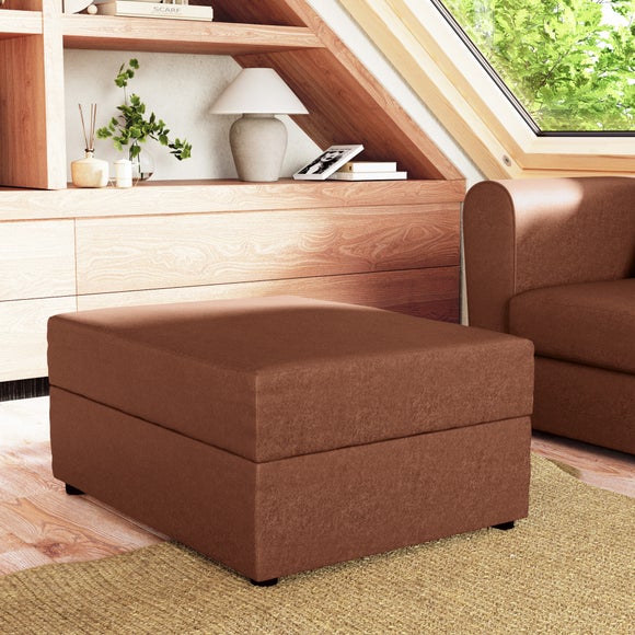Rectangle Arizona Faux leather Storage Footstool by Dunelm | ufurnish.com