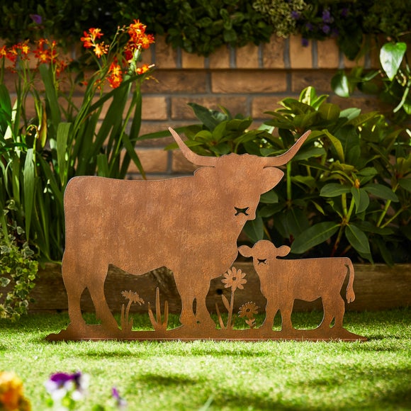 Iron Highland Cow Silhouette Ornament by Dunelm | ufurnish.com