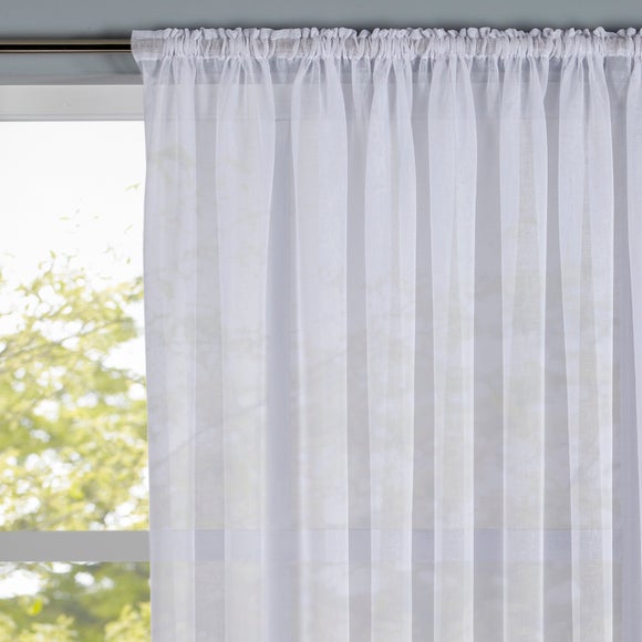 By the Metre White Brooks Voile Fabric by Dunelm | uFurnish.com