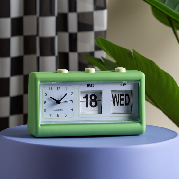 Karlsson Date Flip Rubberised Alarm Clock by Dunelm | uFurnish.com