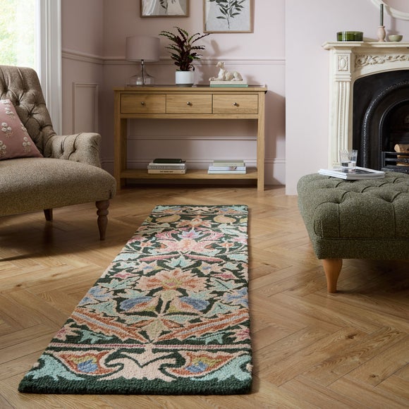 Annalise Mid Century Floral Wool Runner by Dunelm | ufurnish.com