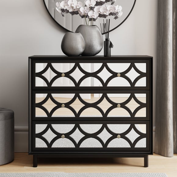 Delphi 3 Drawer Chest, Mirrored by Dunelm | ufurnish.com