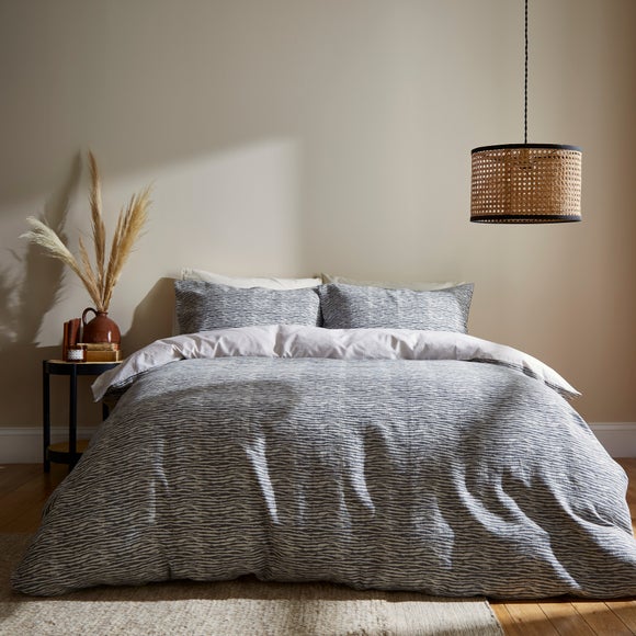 Zebra Jacquard Charcoal Duvet Cover and Pillowcase Set by Dunelm ...