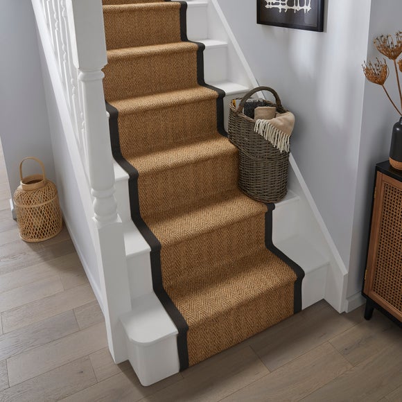Sisal Border Stair Runner by Dunelm | ufurnish.com