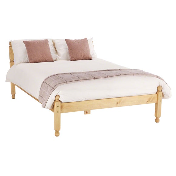 Spindle Natural Waxed Bed Frame by Dunelm | ufurnish.com