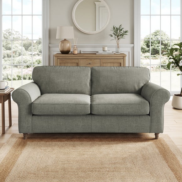 Flori Tonal Plush Chenille 3 Seater Sofa by Dunelm | ufurnish.com