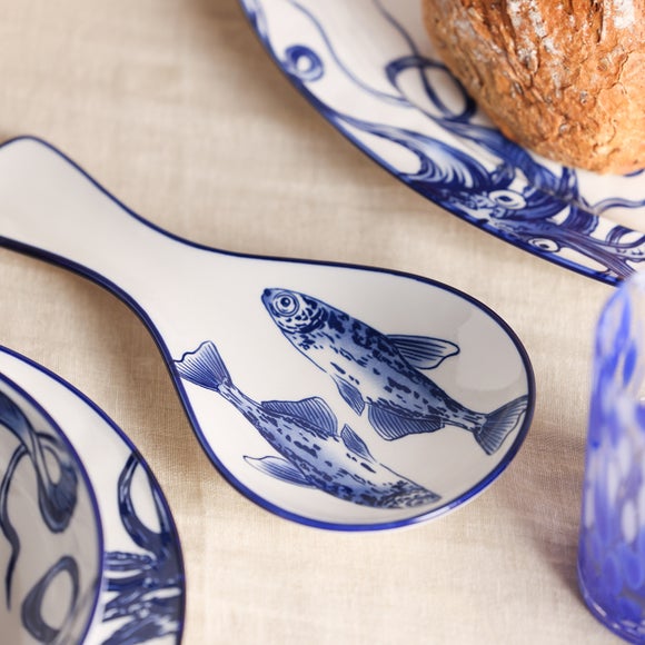 Hestia Set of 4 Fish Tapas Plate Spoon Rest by Dunelm | ufurnish.com
