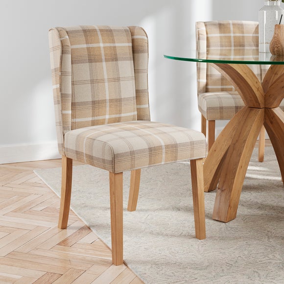 Oswald Set of 2 Dining Chairs, Country Check by Dunelm | ufurnish.com