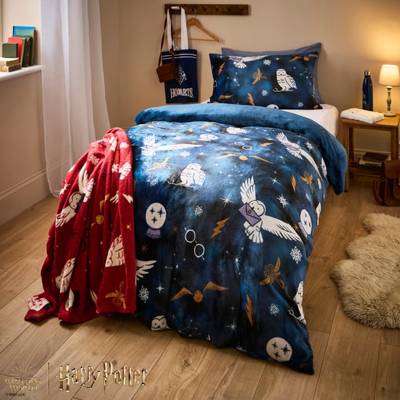 Harry Potter Fleece Duvet Cover and Pillowcase Set by Dunelm | ufurnish.com