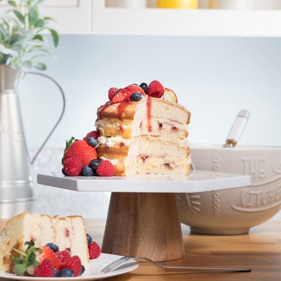 Kitchen Pantry Marble Hexagonal Cake Stand by Dunelm | ufurnish.com