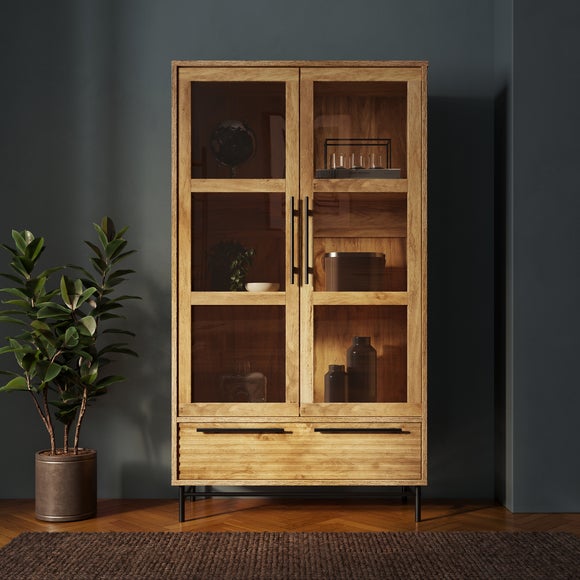 Bryant Display Cabinet, Mango Wood Effect by Dunelm | ufurnish.com