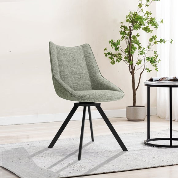 Indus Valley Set of 2 Rocket Mist Upholstered Dining Chairs by Dunelm ...