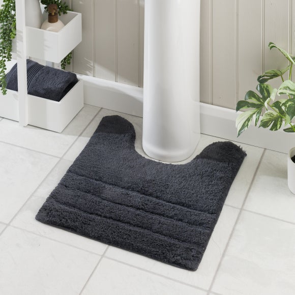 Luxury Cotton Textured Stripe Pedestal Mat by Dunelm | ufurnish.com