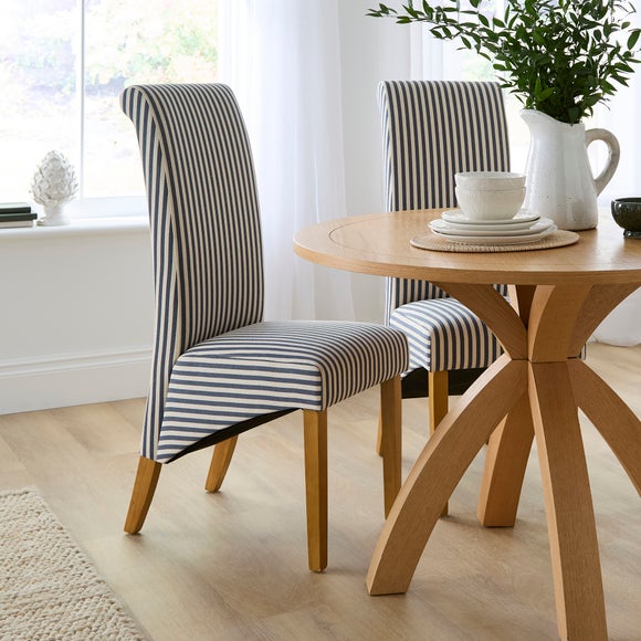 Set of 2 Chester Linford Stripe Dining Chairs, Fabric by Dunelm ...