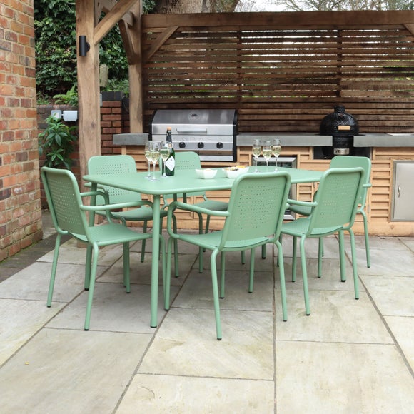 Porto 6 Seater Dining Set with Stacking Chairs by Dunelm | ufurnish.com