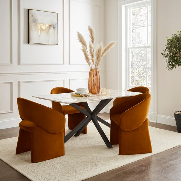 Xavi 6 Seater Rectangular Dining Table, Sintered Stone by Dunelm ...