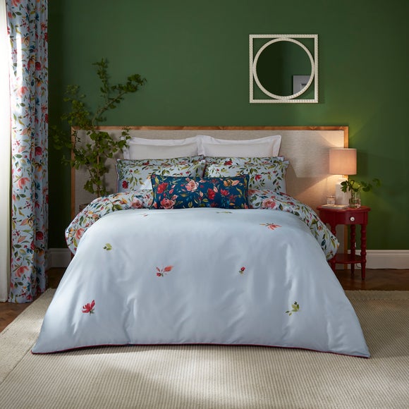 Dorma Modern Romance Vintage Blue 100% Cotton Duvet Cover & Pillowcase ...
