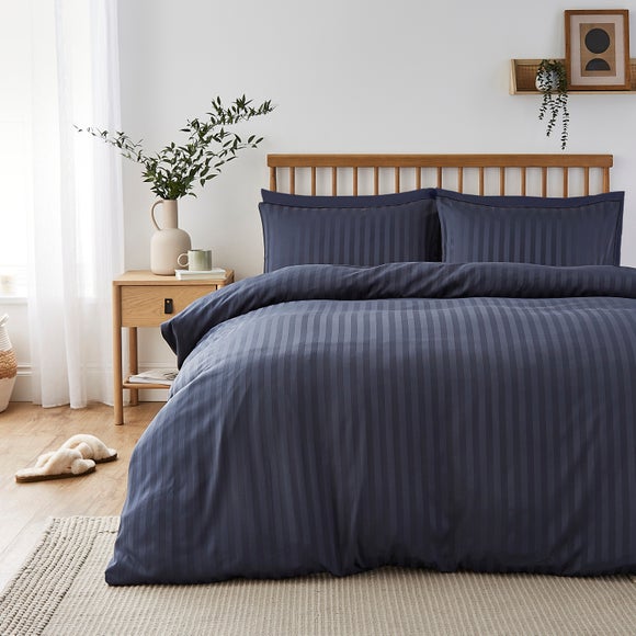 Super Soft Microfibre Stripe Duvet Cover and Pillowcase Set by Dunelm ...