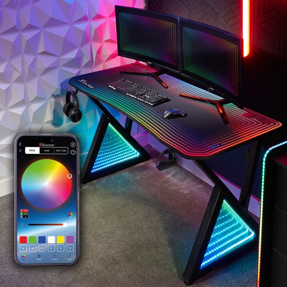 X Rocker Infinity LED Sync Gaming Desk by Dunelm | ufurnish.com