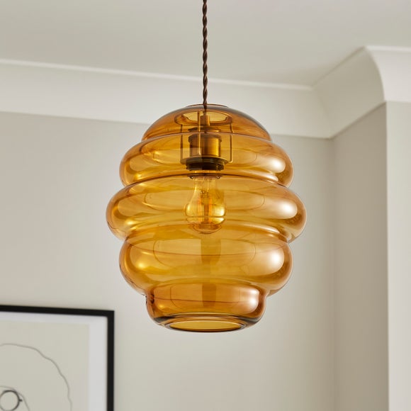 Hunnie Glass Easy Fit Pendant Shade by Dunelm | ufurnish.com