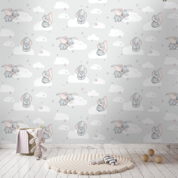 Disney Dumbo Grey Wallpaper by Dunelm | ufurnish.com