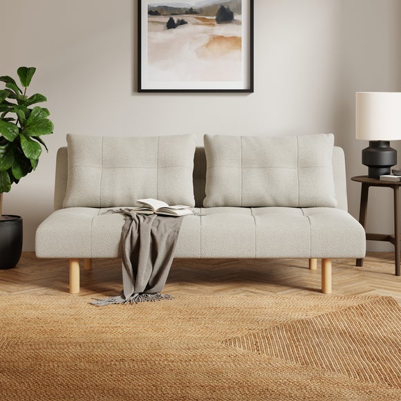 Lottie Boucle Two Tone Clic Clac Double Sofa Bed by Dunelm | ufurnish.com